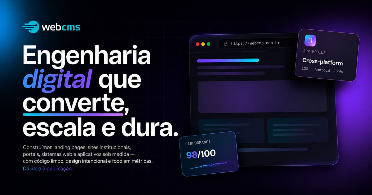 WEB CMS — Desenvolvimento de Sites, Sistemas Web e Apps